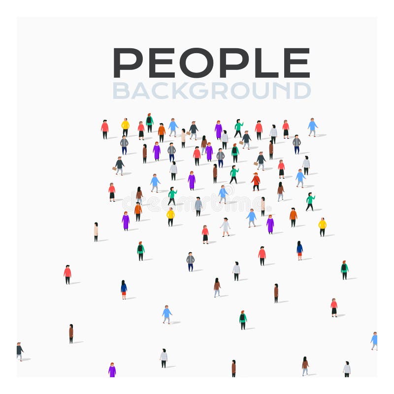 Large Group of People on White Background. People Communication Concept ...