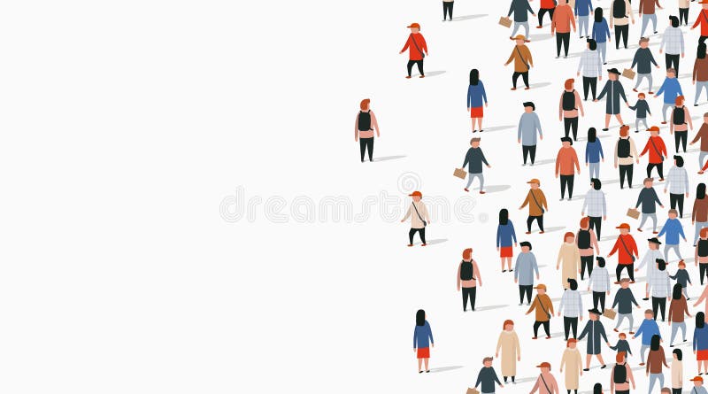 Large Group of People on White Background. People Communication Concept ...