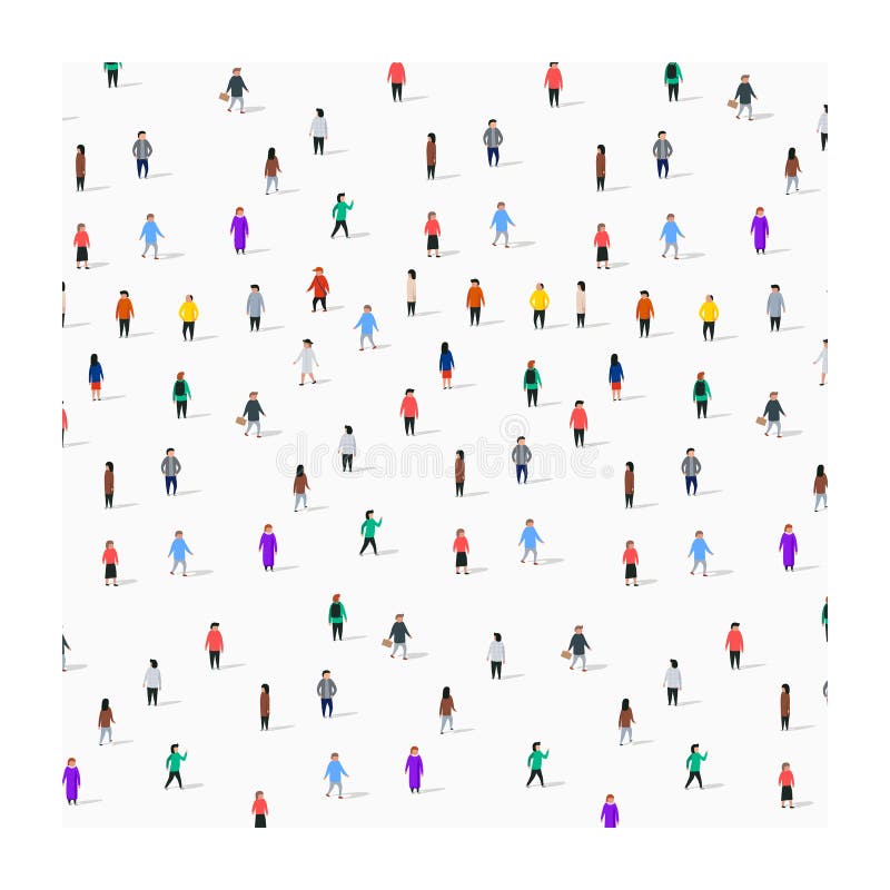 Large Group of People on White Background. People Communication Concept ...