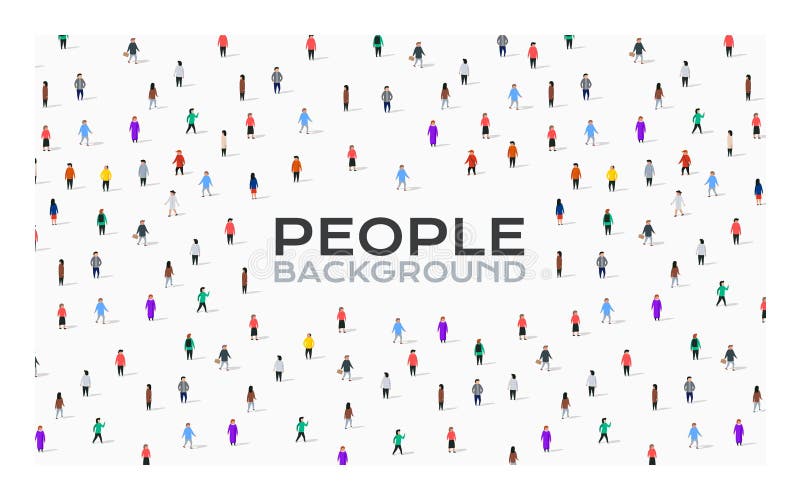 Large Group of People on White Background. People Communication Concept ...