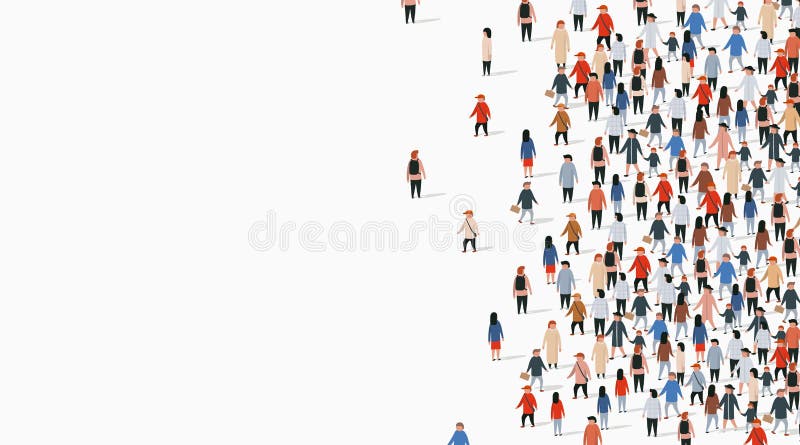 Large Group of People on White Background. People Communication Concept ...