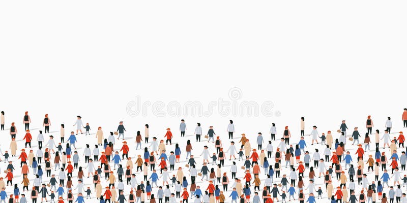 Large Group of People on White Background. People Communication Concept ...