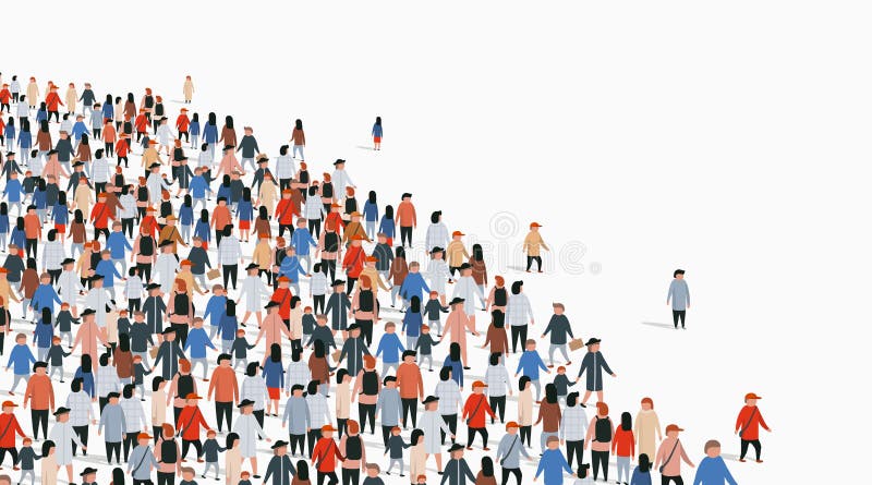 Large Group of People on White Background. People Communication Concept ...