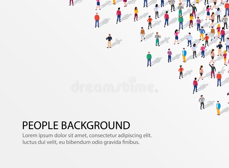 Large Group of People on White Background. People Communication Concept ...
