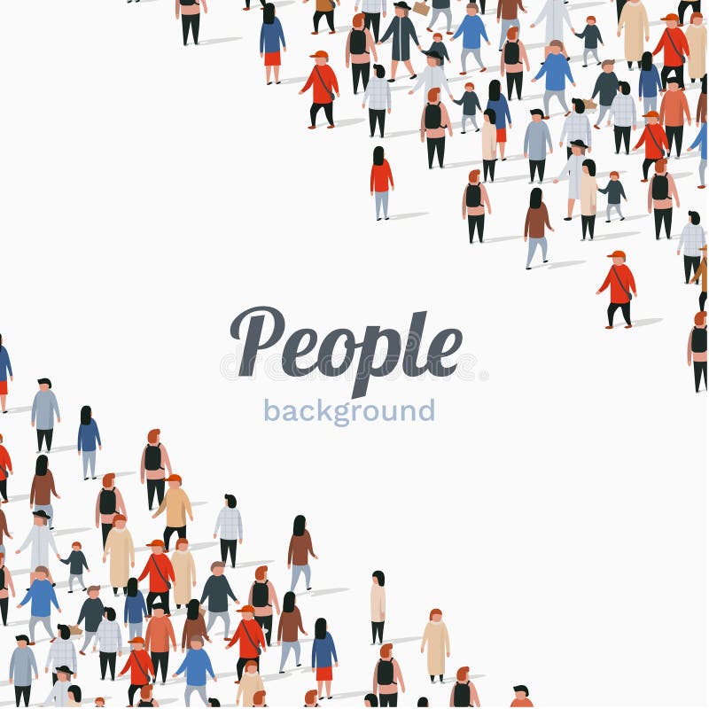 Large Group of People on White Background. People Communication Concept ...