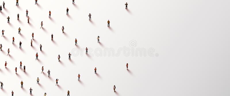 Large Group of People on White Background. People Crowd Concept Stock ...