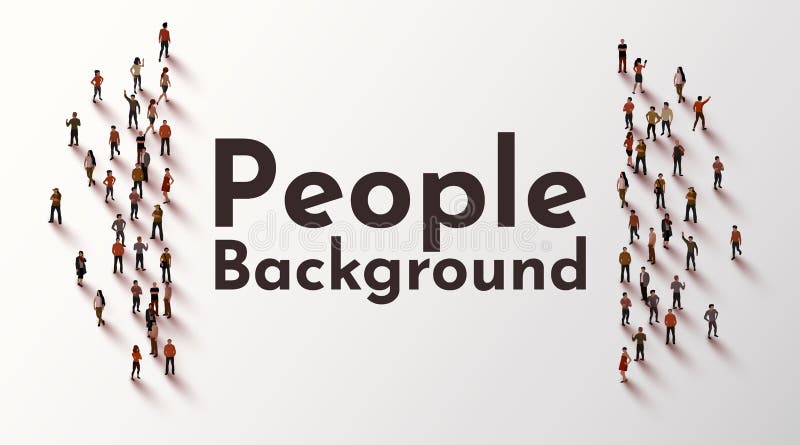 Large Group of People on White Background. People Crowd Concept Stock ...