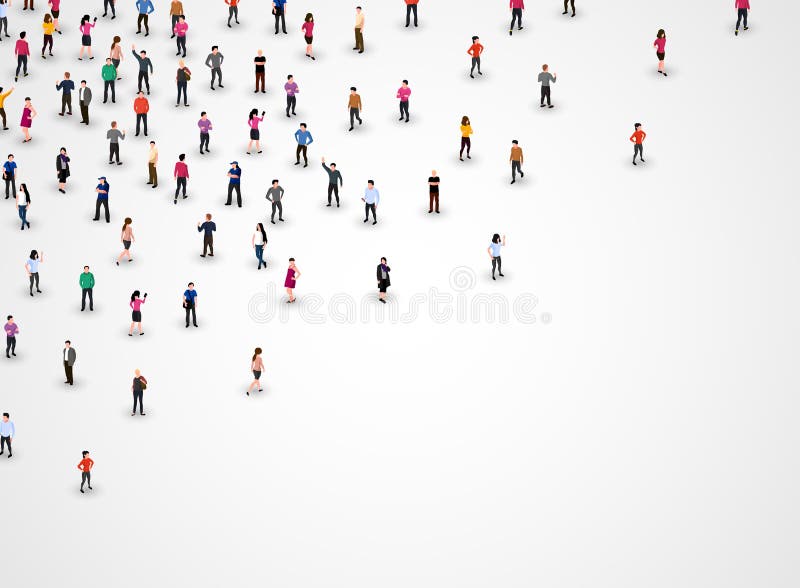 Large Group of People on White Background. People Crowd Concept Stock ...