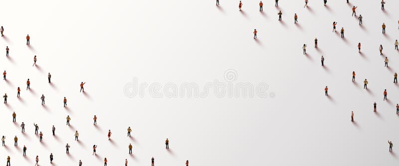 Large Group of People on White Background. People Crowd Concept Stock ...