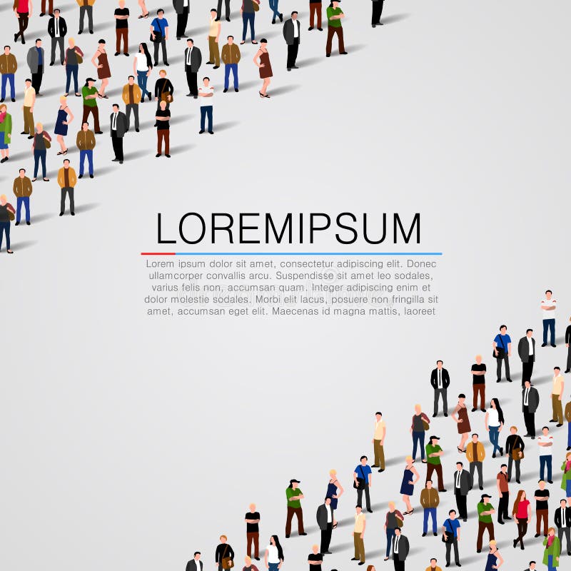 Large Group of People on White Background Stock Vector - Illustration ...