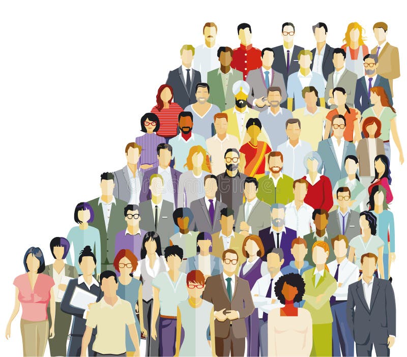 A Large Group of People on a White Background. Stock Vector ...