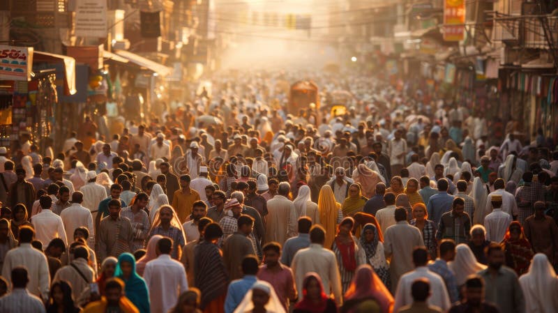 A Large Group of People. World Population Day Stock Image - Image of ...
