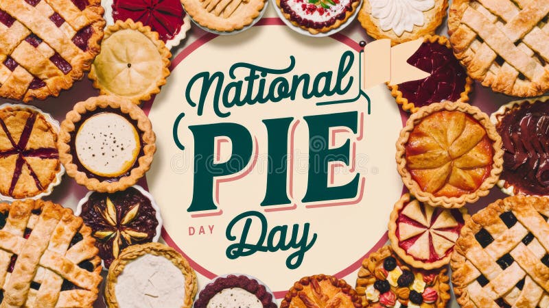 A Large Group of Pies Arranged in a Circle with the Words National Pie ...