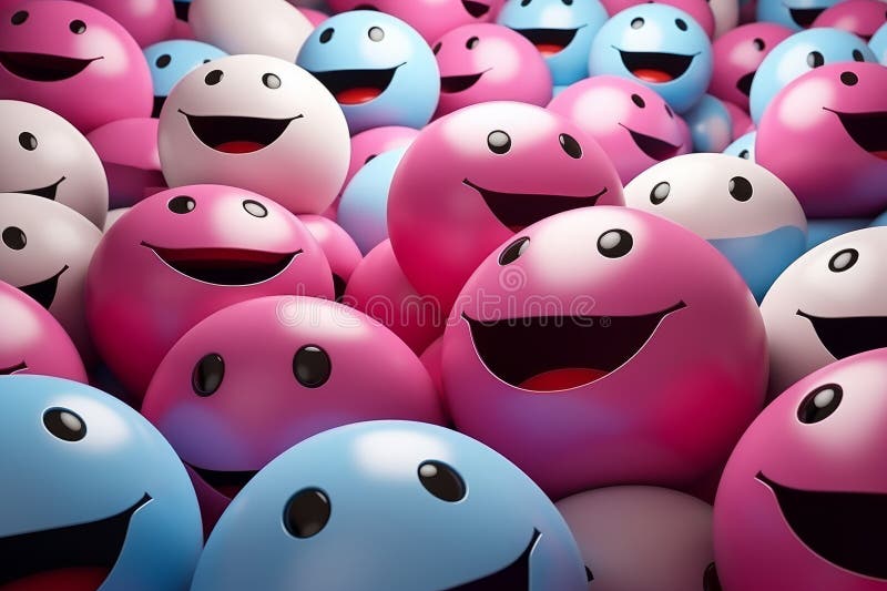 A Group of Smiley Faces with Different Colors and Sizes Stock ...
