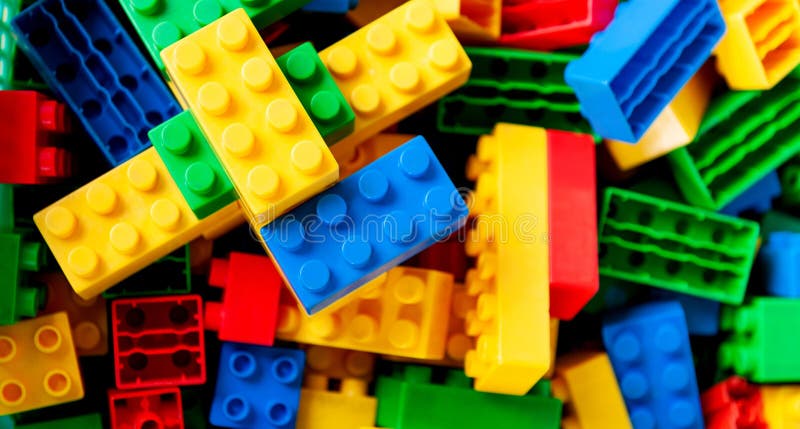 Large Group of Plastic Toy Blocks Stock Photo - Image of connecting ...