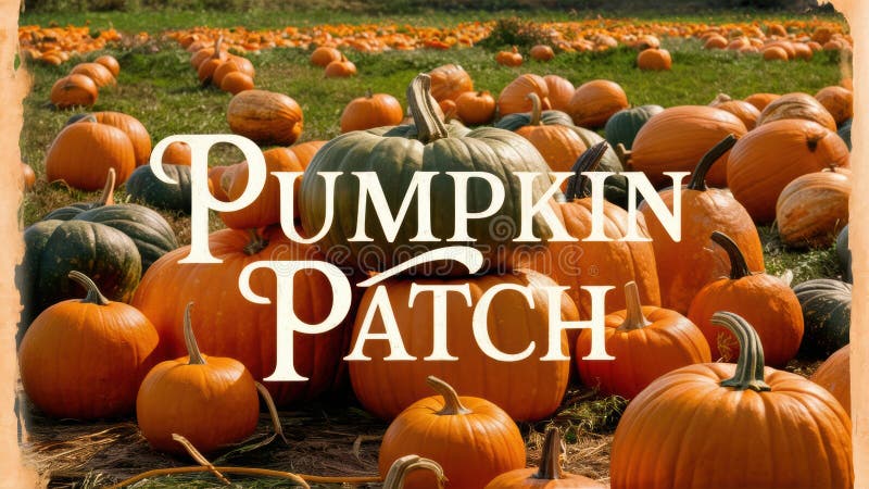 A Large Group of Pumpkins Sitting in a Field with the Words Pumpkin ...