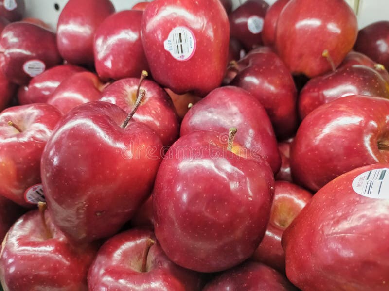 Large Group of Red Apple Close Up Stock Photo - Image of redapple ...