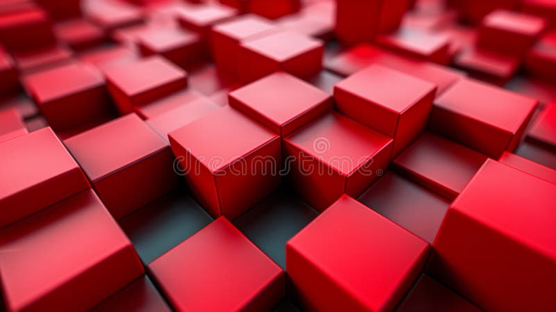 A Large Group of Red Cubes Arranged in a Pattern, AI Stock Photo ...