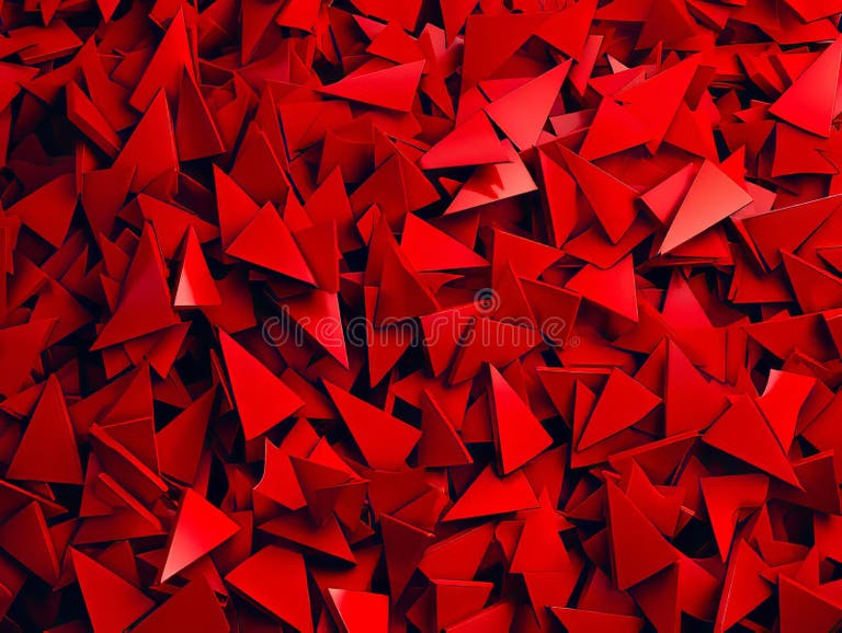 A Large Group of Red Triangles that are All Different Sizes and Shapes ...
