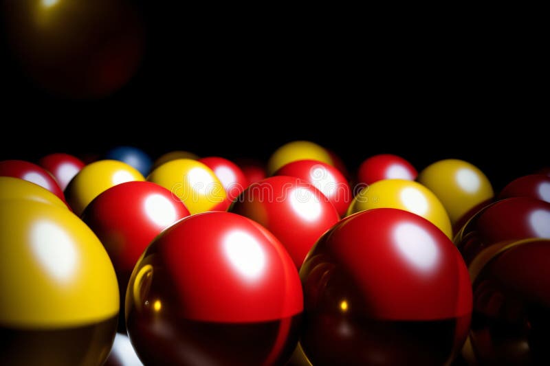 A Large Group of Red and Yellow Balls. Generative AI Stock Illustration ...