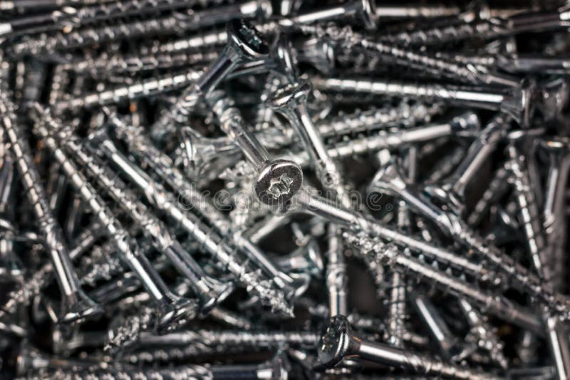 Large Group of Screws in Box Stock Photo - Image of texture, iron ...