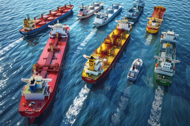 A Large Group of Ships Sailing on the Water. Ideal for Maritime and ...