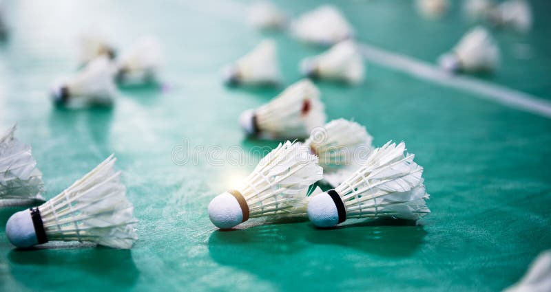 Large Group of Shuttlecocks on Floor Stock Image - Image of large ...