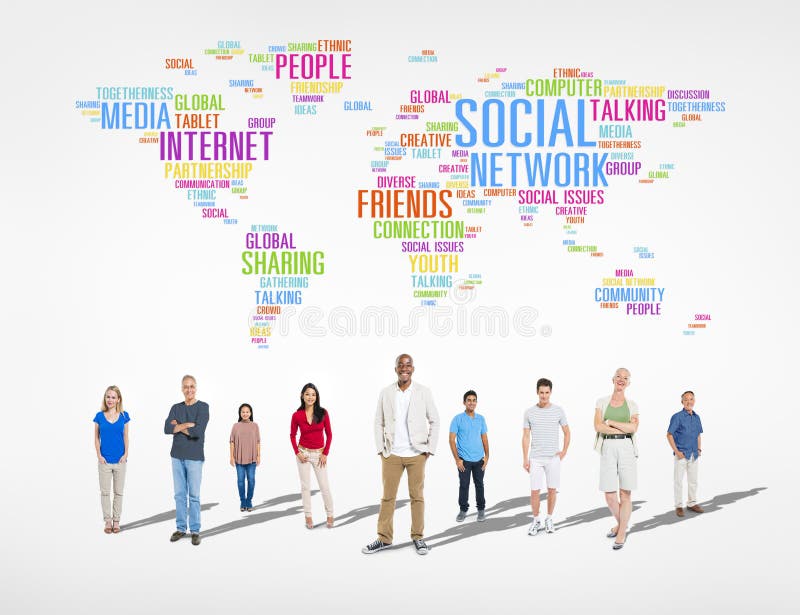Large Group of Social Networking People Stock Photo - Image of ...