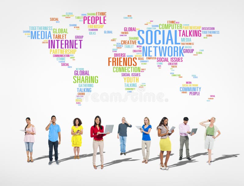 Large Group of Social Networking People Stock Photo - Image of ...