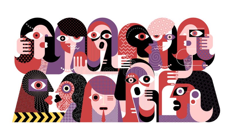 Large Group of Strange People Stock Vector - Illustration of crowd ...