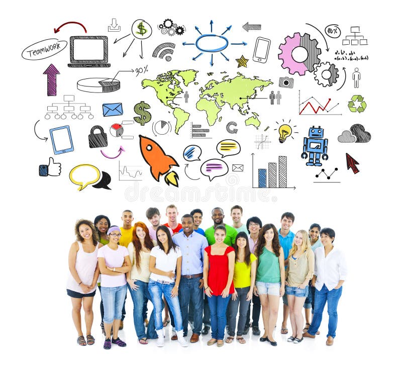 Large Group of Student of Social Networking Stock Photo - Image of ...