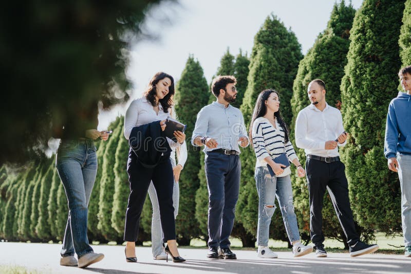 Group of University Students Discussing and Solving Tasks Together in a ...
