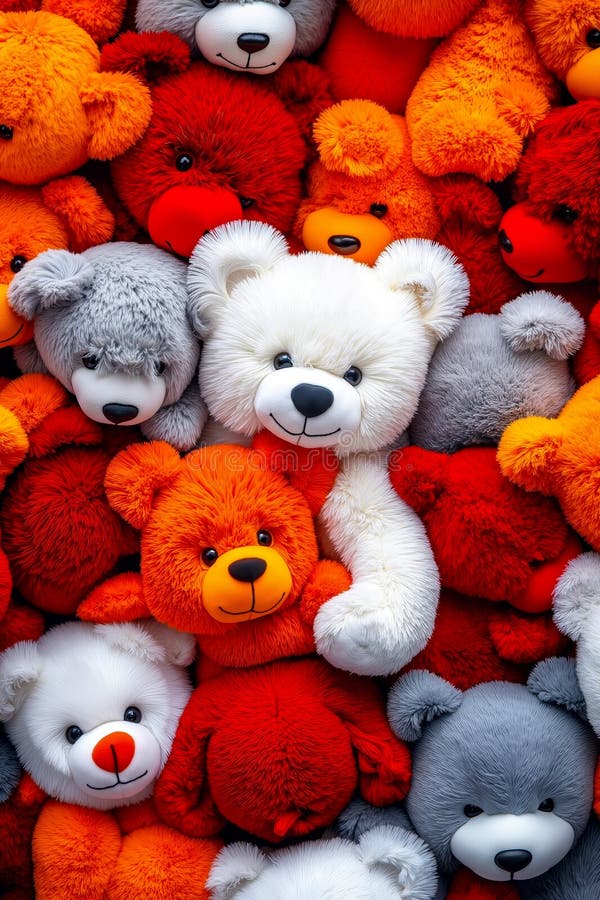A Large Group of Teddy Bears are Arranged in a Pile Stock Photo - Image ...