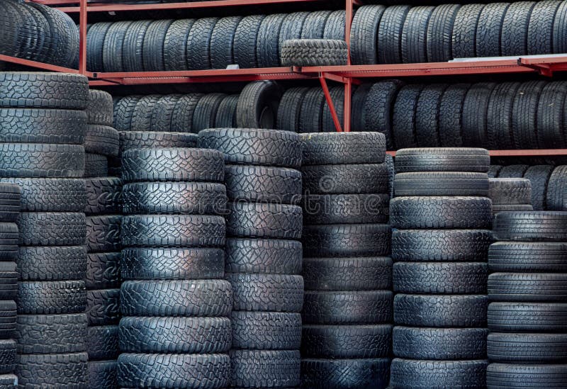 A Large Group of Tires at a Tire Shop Stock Photo - Image of economy ...