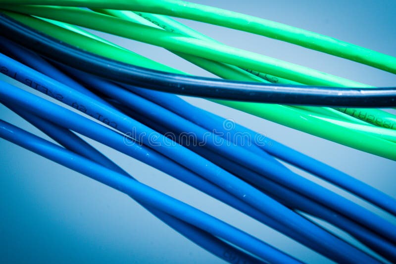 Large Group of UTP Cables, Ethernet Cables in Rack Cabinet, Lead Stock ...