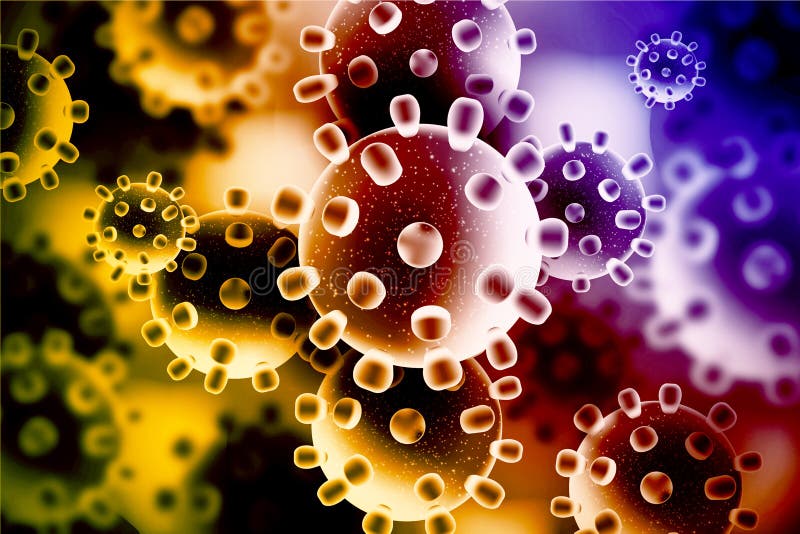 Large Group Of Virus Cells Close Up Microscopic View. 3d Render,corona ...
