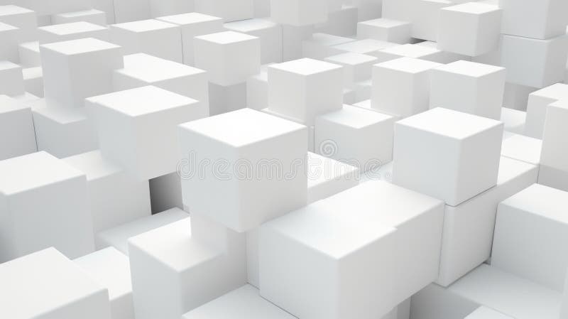 A Large Group of White Cubes in a Room. Perfect for Architectural ...