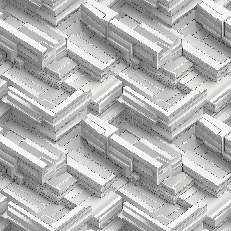 Large Group of White Cubes in Seamless Pattern Stock Illustration ...