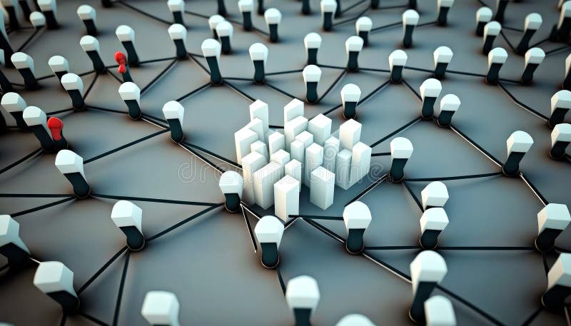 Large Group of White and Red People Standing in Network Generative AI ...