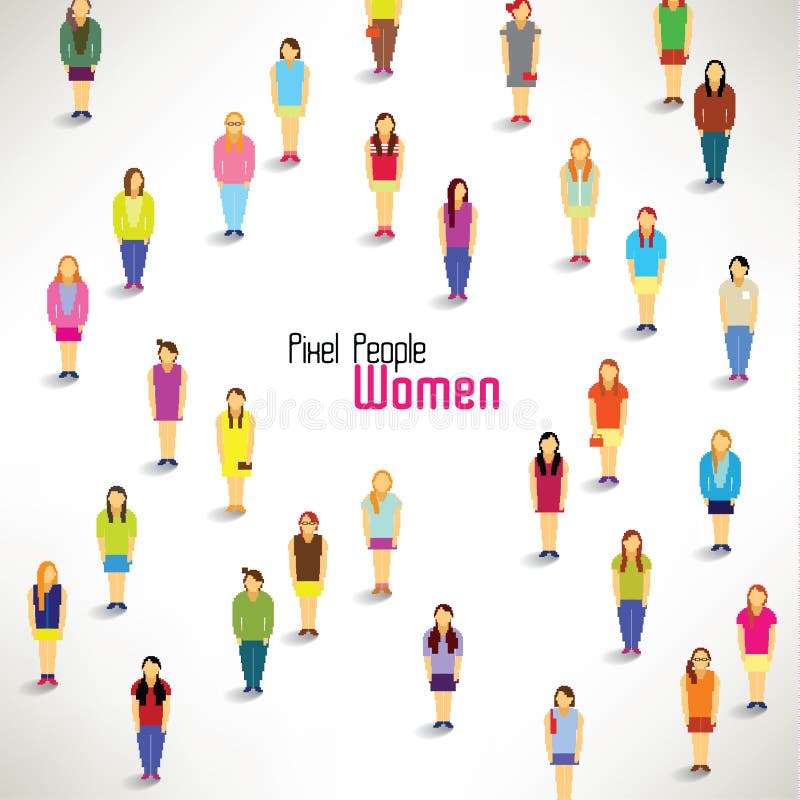 A Large Group of Women Gather Design Stock Vector - Illustration of ...