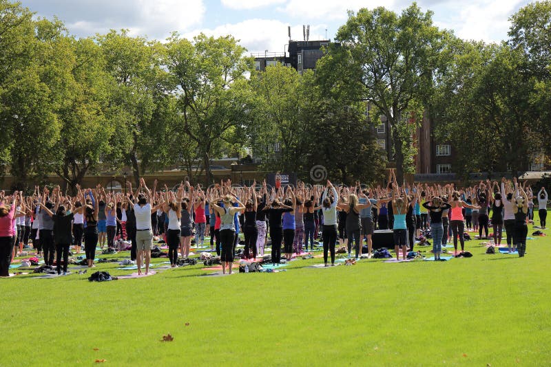 Large Group of Yoga Participants Editorial Photo - Image of spiritual ...