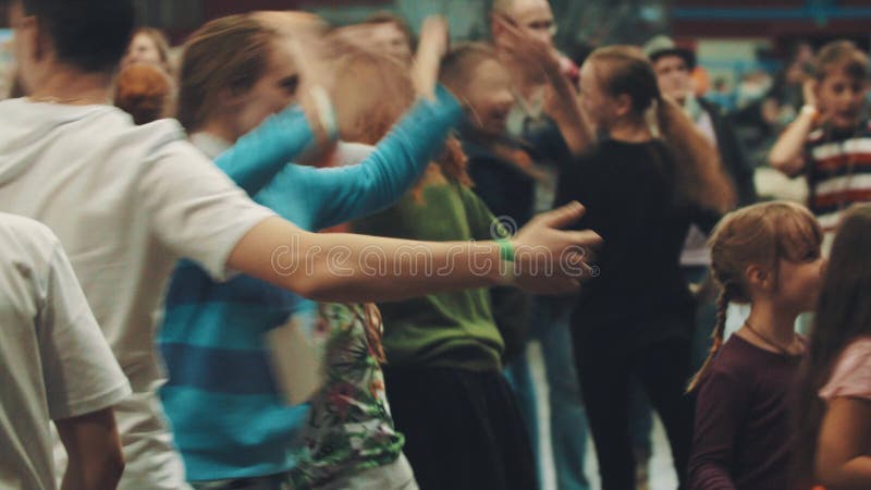 Large Group of Young People Dances Repeating after Each Other Stock ...