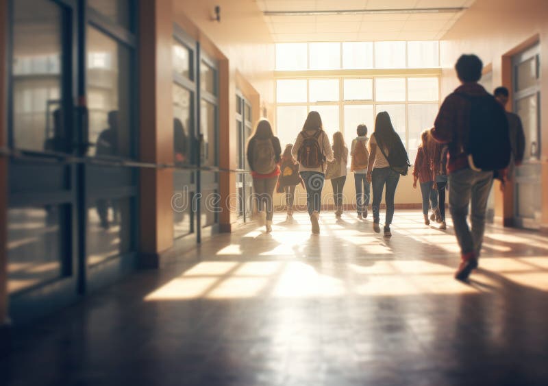 A Large Group of Young People Urban Scene AI Generative Stock ...