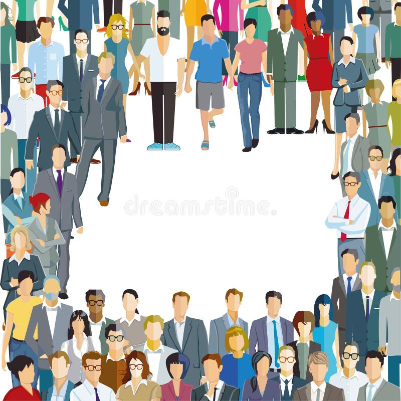 Large Groups of People Illustration Isolated Stock Vector ...