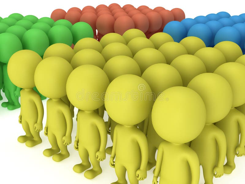A Large Groups of People Stand on White Stock Illustration ...