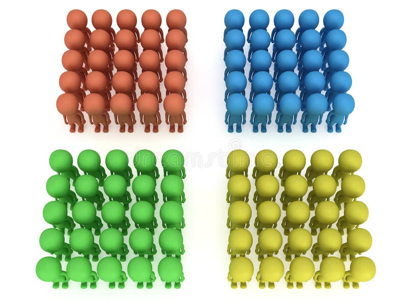 A Large Groups of People Stand on White Stock Illustration ...