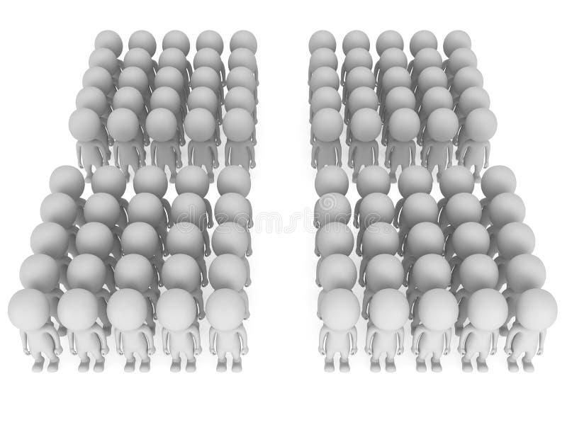 A Large Groups of People Stand on White Stock Illustration ...