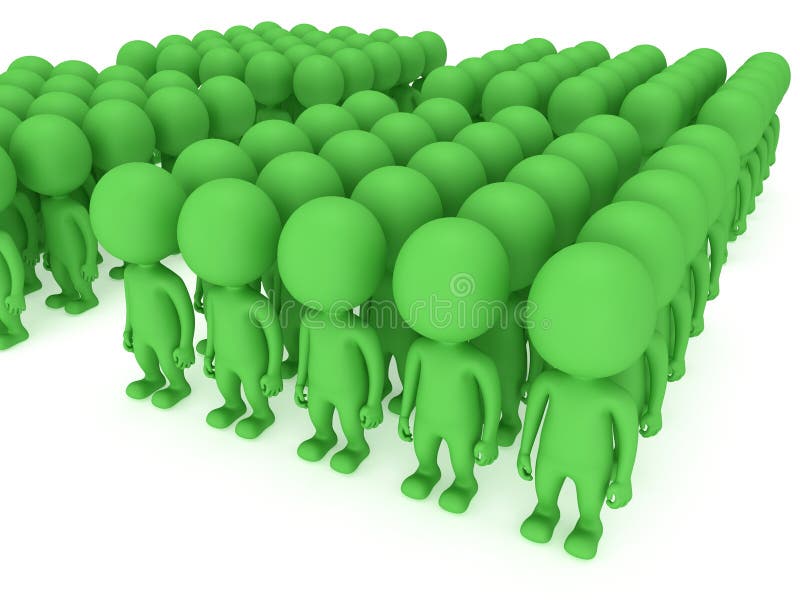 A Large Groups of People Stand on White Stock Illustration ...