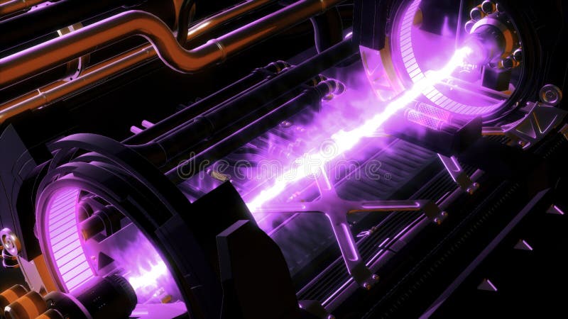 A Large Gust of Current. Motion.a Purple Device in Animation on Which a ...