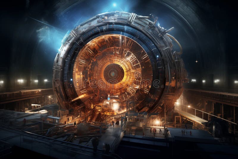 Large Hadron Collider stock illustration. Illustration of creative ...